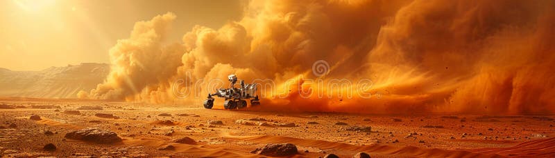 The First Steps of a Robot on Mars Stock Photo - Image of dust, geology ...