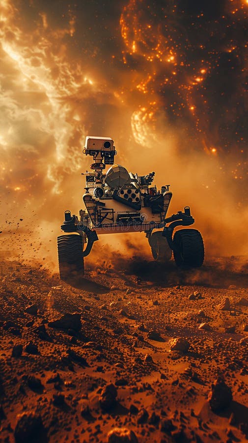 The First Steps of a Robot on Mars Stock Photo - Image of surface ...