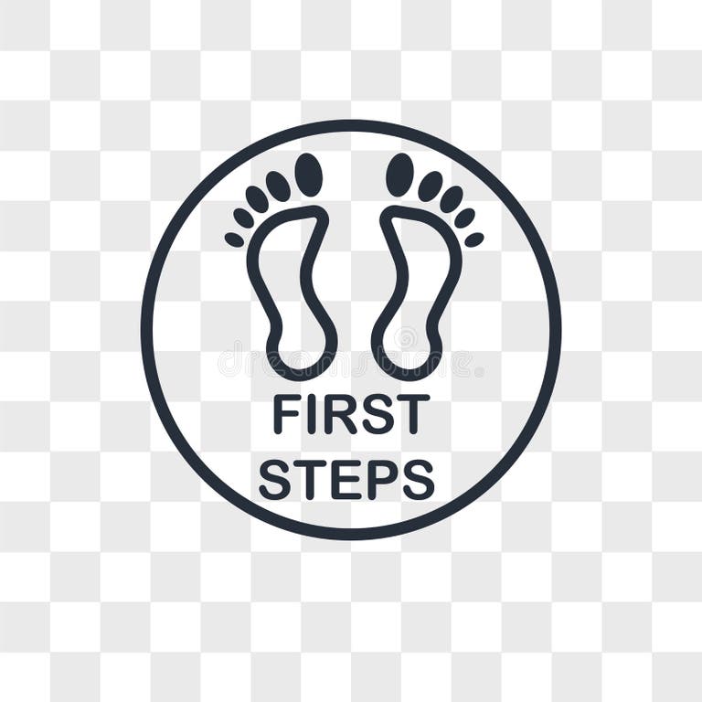 First Steps Vector Icon Isolated on Transparent Background, First Steps ...