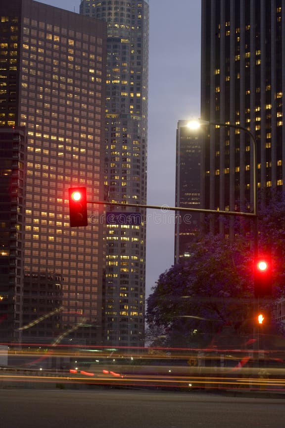 First Street Red Lights stock image. Image of towers - 18621427