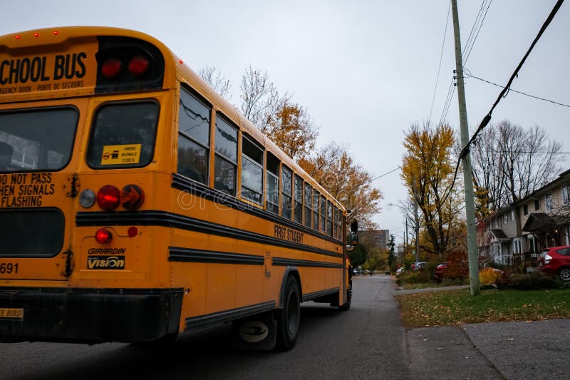 First Student Yellow School Bus in Ottawa, Canada on October 27, 2020 ...