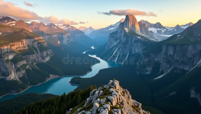 First Sun Light in the Behind the Mountain Beautiful Landscape Stock ...