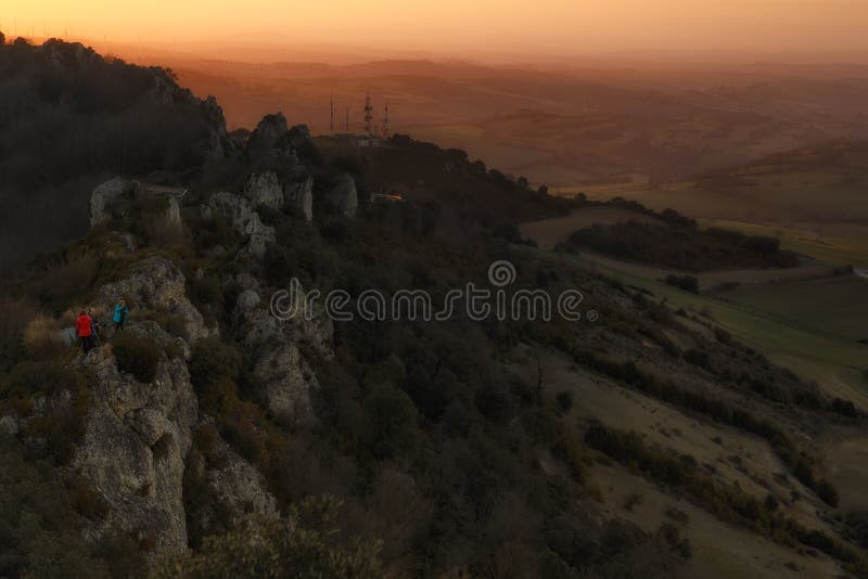 First Sun Rays on the Mountain Editorial Stock Image - Image of rural ...
