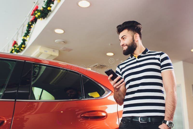 First Test Drive. Handsome Young Man Ready To Make First Test Drive ...