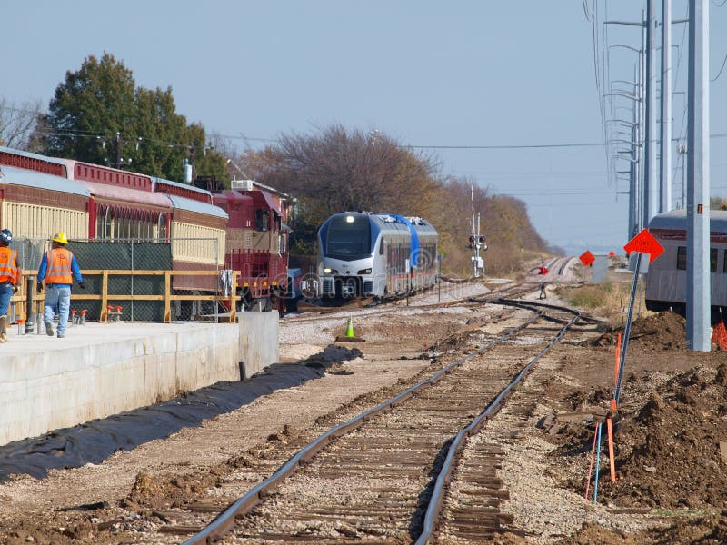 First TEXrail Units Appear on Landscape Editorial Stock Image - Image ...