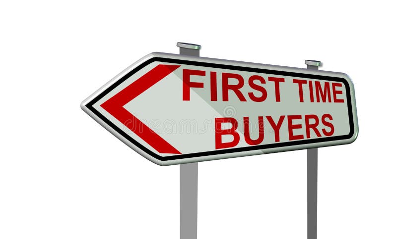 First Time Buyeres Laptop Screen Text - 3d Rendering Stock Image ...