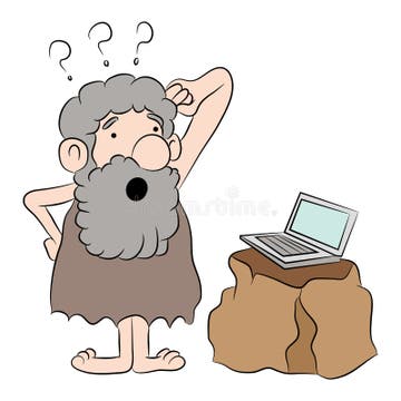 Caveman Using Laptop Computer Stock Illustrations – 12 Caveman Using ...