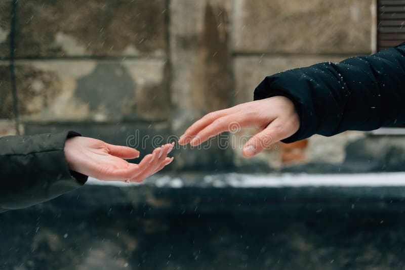 For the First Time Lovers are Joined by Gentle Touch To Each Other ...