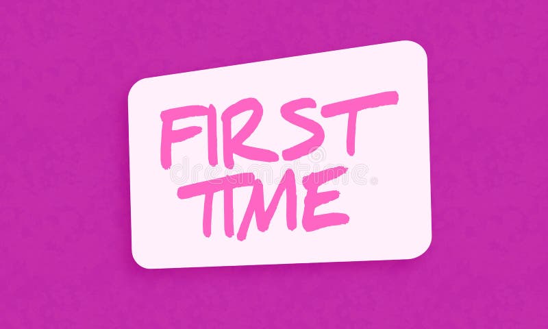First Time Text Style on Color Background Illustration Material, Words ...