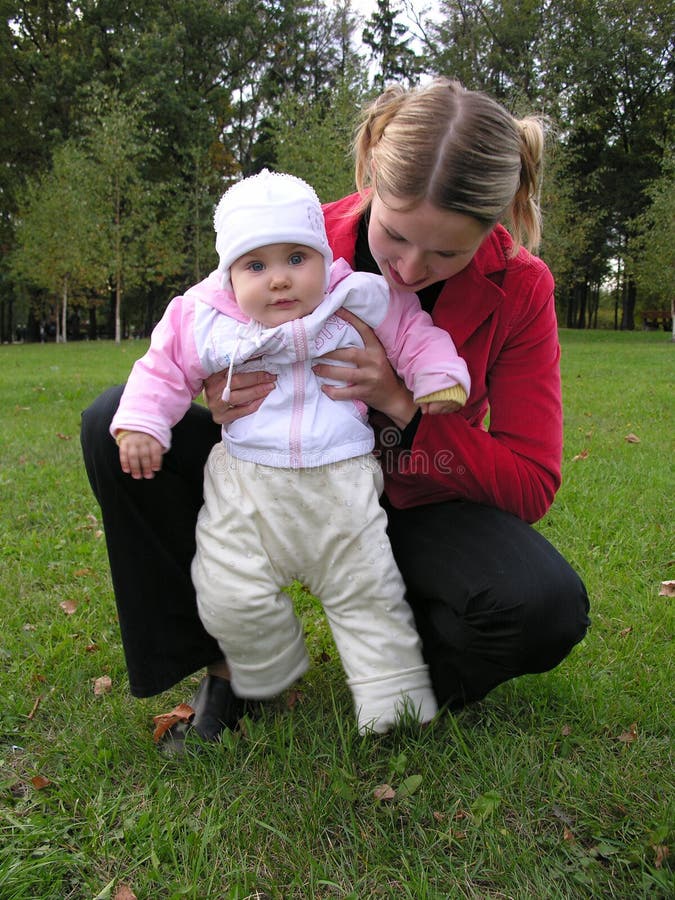 First try to step stock photo. Image of girl, grass, feet - 266798