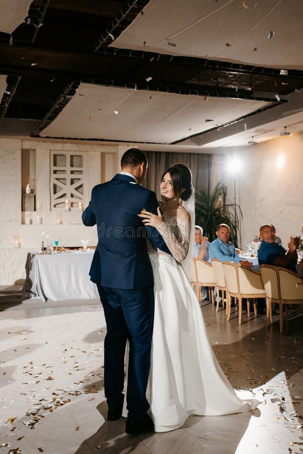 The First Wedding Dance of the Bride and Groom Stock Photo - Image of ...