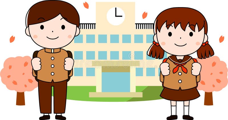 First-year Student of the Entrance Ceremony Outline Stock Vector ...