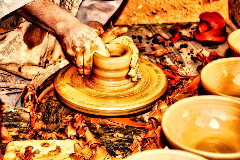 In Firstly Steps in Clay Manipulation Stock Photo - Image of beginning ...