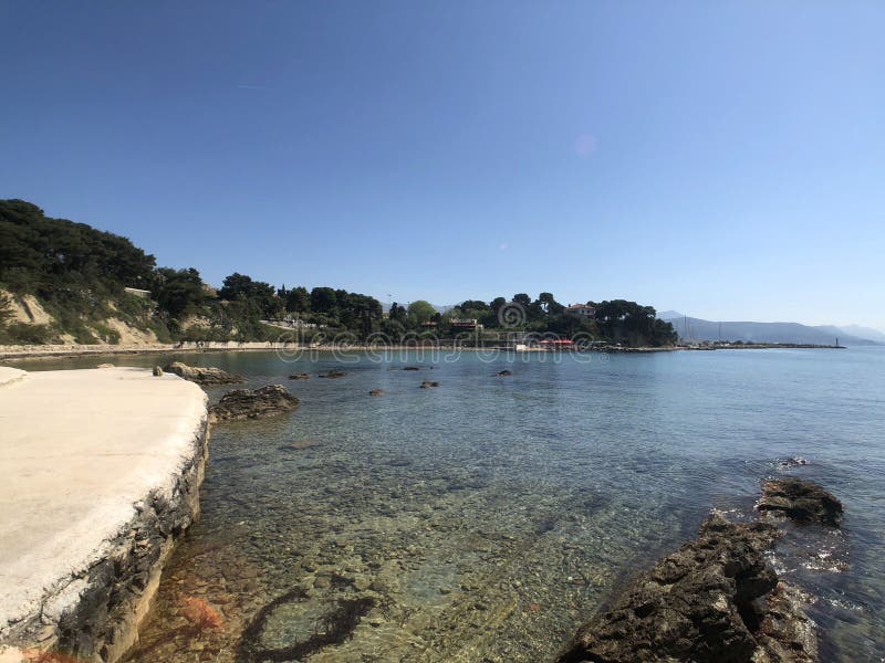 Firule beach in Split stock photo. Image of beach, croatia - 186197016