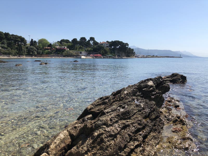 Firule beach in Split stock image. Image of firule, rock - 186196813