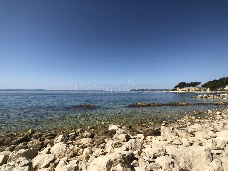 Firule beach in Split stock photo. Image of blue, croatia - 186196792