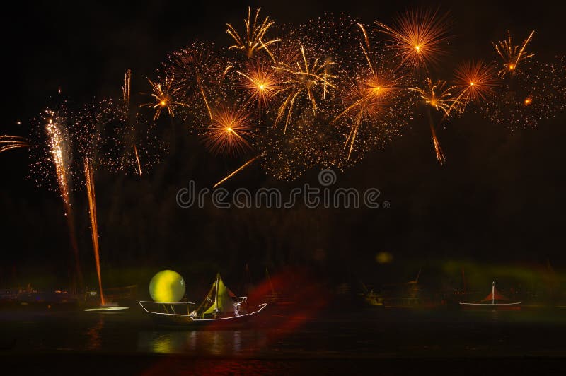 Firwork Show at Katara Festival Doha Qatar Stock Photo - Image of night ...