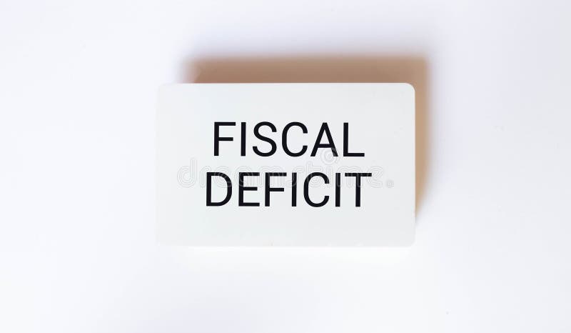 FISCAL DEFICIT Text on Sticker on Notebook with Magnifier and Chart ...