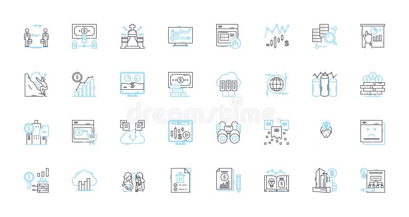 Fiscal Figures Linear Icons Set. Budget, Revenue, Expenditure, Deficit ... Fiscal Figures Linear Icons Set. Budget, Revenue, Expenditure, Deficit ...