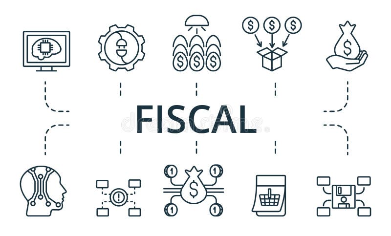Fiscal Icon Set. Collection Contain Pack of Pixel Perfect Creative ...
