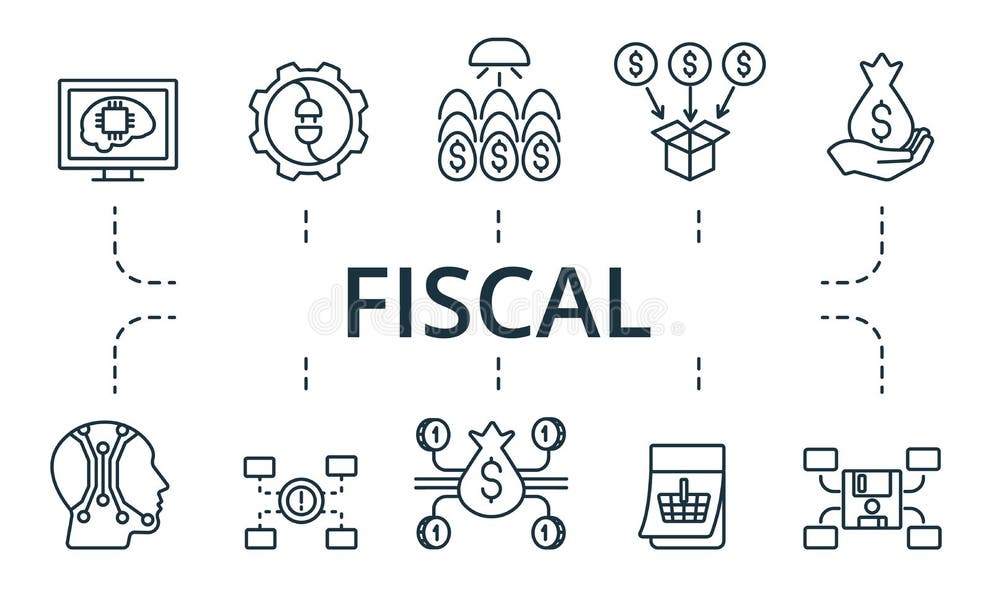 Fiscal Icon Set. Collection Contain Pack of Pixel Perfect Creative ...