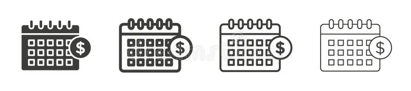 Fiscal Year Icon Vector Set on White Background Stock Vector ...