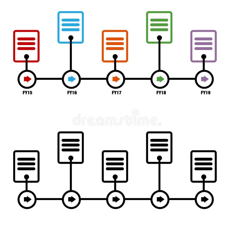 Fiscal Year Timeline Chart stock vector. Illustration of year - 50616750