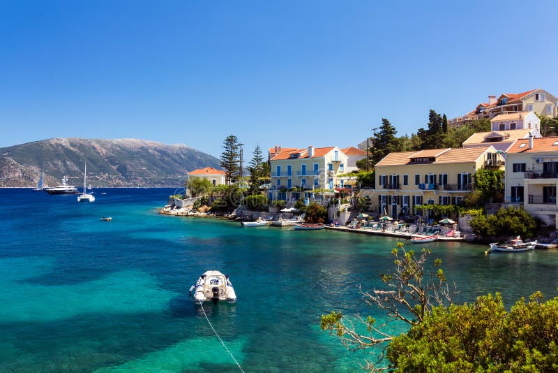 Fiscardo Kefalonia Greece stock image. Image of province - 70064603
