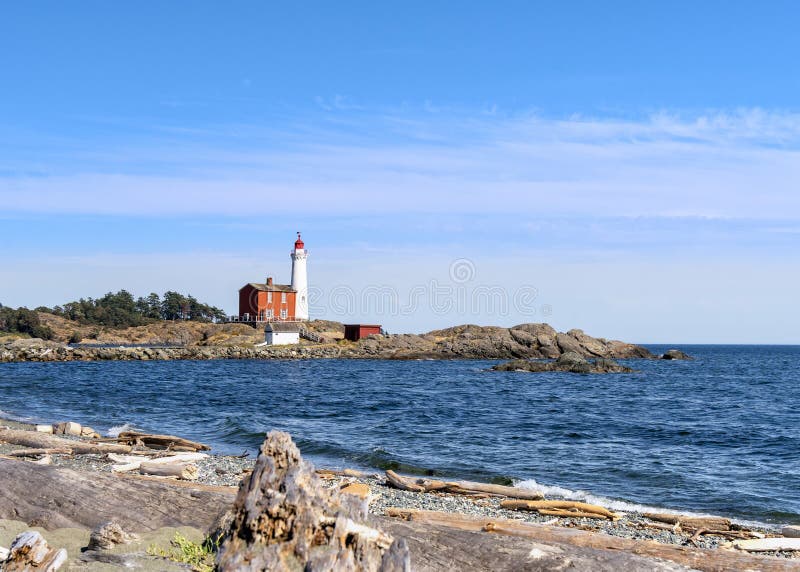 Fisgard Lighthouse stock image. Image of wave, cliff - 348184105