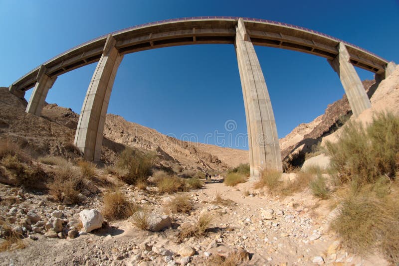 Fisgeye View of Bridge in the Desert Stock Image - Image of distortion ...