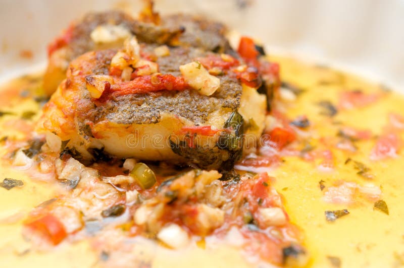 Braised cod fish stock image. Image of culinary, garlic - 9403229