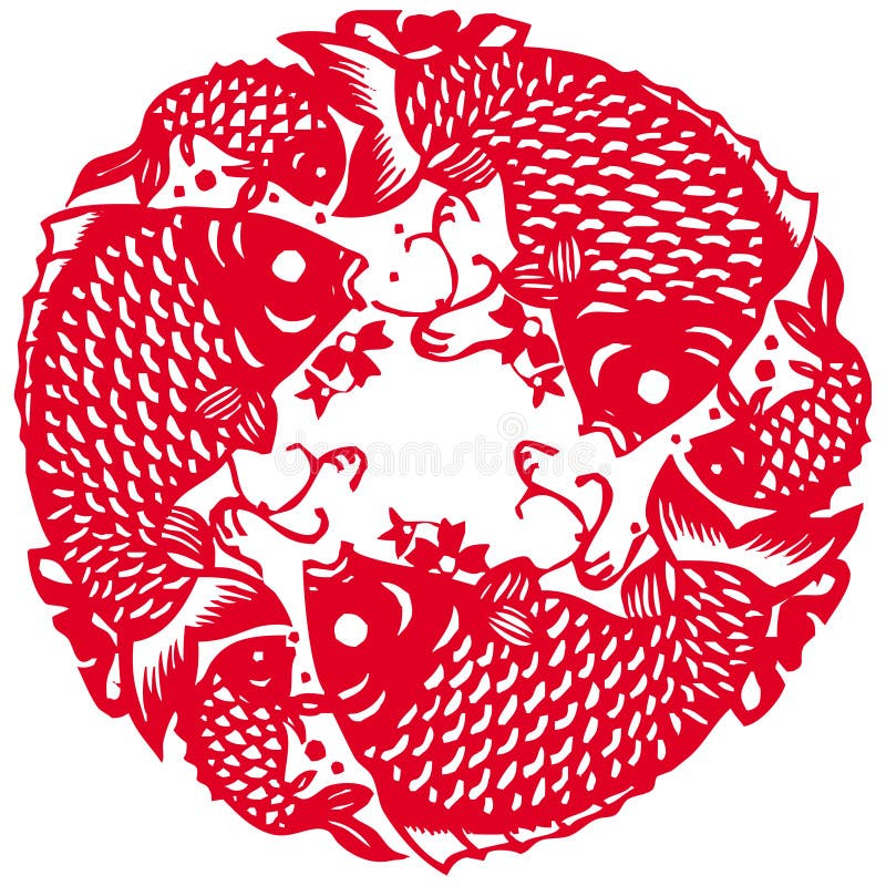 Chinese Paper Cutting Fish Stock Illustrations – 2,228 Chinese Paper ...