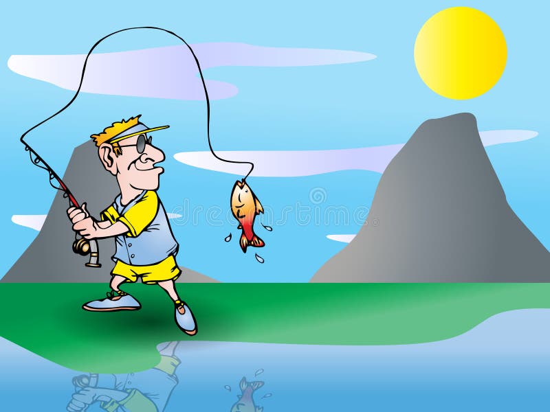 Orange Fish Singing Performance Stock Illustration - Illustration of ...