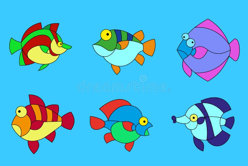 Crazy fish (part 2) stock vector. Illustration of reef - 264577100