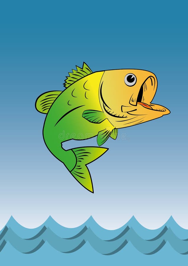Largemouth Bass Catching a Bite Stock Vector - Illustration of vector ...