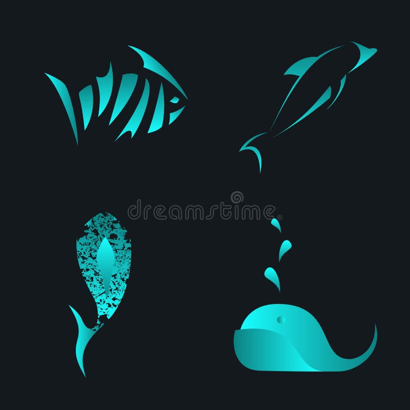 Fish Abstract Colored Logo Template. Sea Vector Design Element. Stock ...