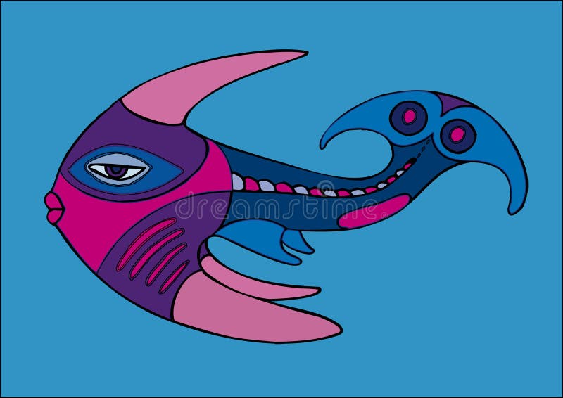 Fish-acrobat stock vector. Illustration of color, fantastic - 2019807