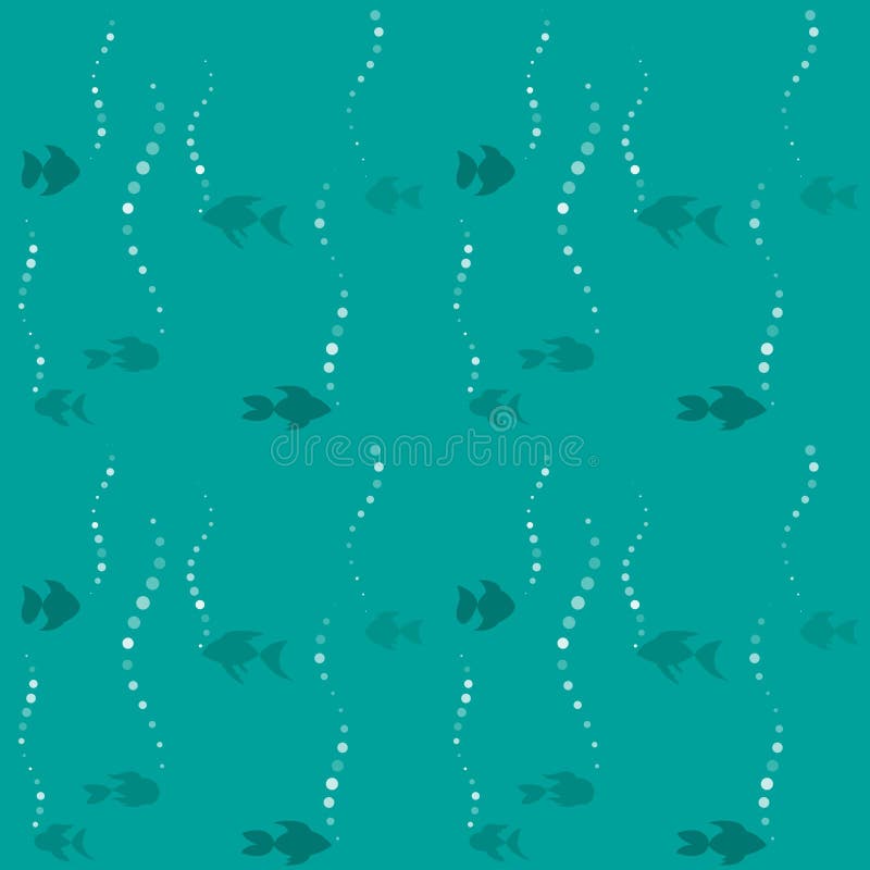 Fish and Air Bubbles - Sea Vector Pattern Stock Vector - Illustration ...