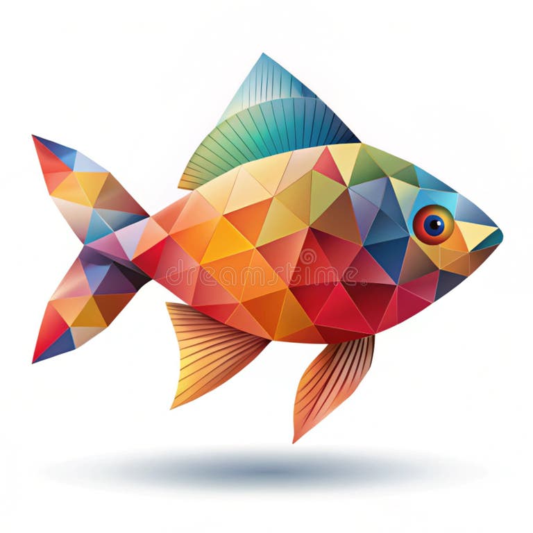 Geometric Abstract Fish with Angular Tail Stock Illustration ...