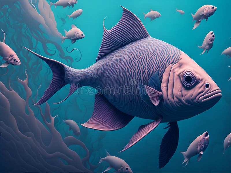 Fish Animal Abstract Wallpaper in Pastel Colors. Ai Generated Stock ...