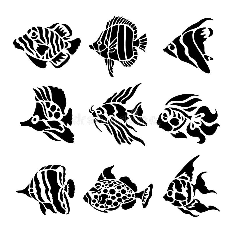 Tropical Fish Stencil