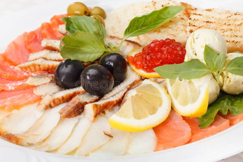 Fish appetizer stock image. Image of lemon, catering - 27011929