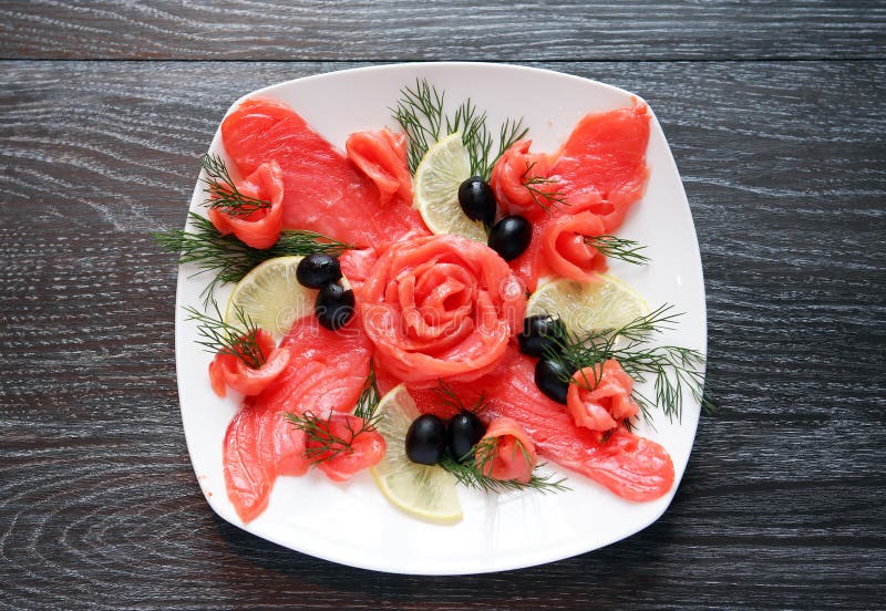 Fish Appetizer on Plate stock image. Image of restaurant - 81087141