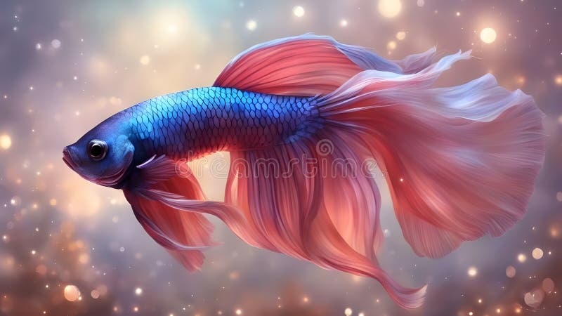 Fish in Aquarium a Macro of My Pet Betta Fish. at Night Stock ...