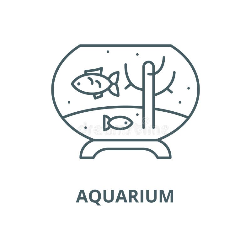Fish in the Aquarium Vector Line Icon, Linear Concept, Outline Sign ...