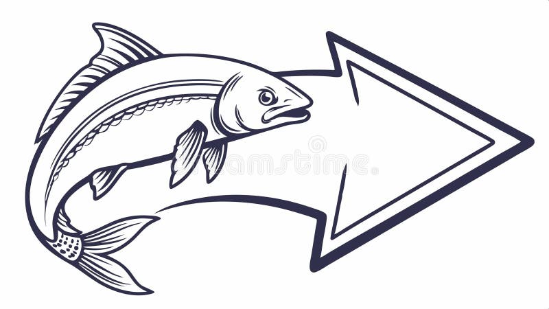 Fish and Arrow Direction Sign, Flow and Movement Indicator Vector ...
