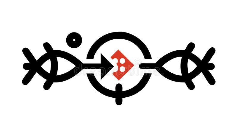 Fish and Arrow Icon. Movement and Natural Cycles, Vector Design ...