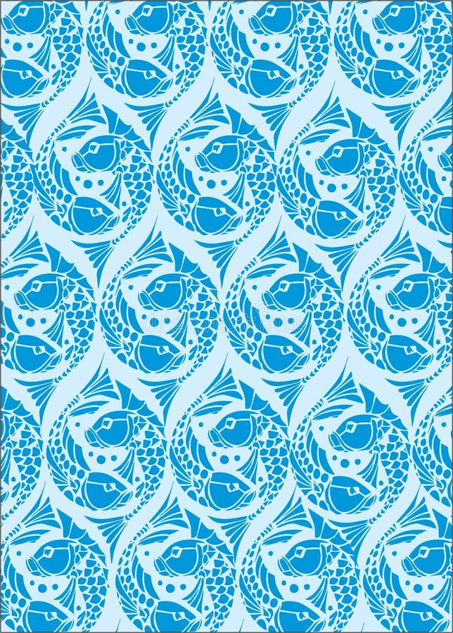 Repetitive Fish Design Stock Illustrations – 204 Repetitive Fish Design ...