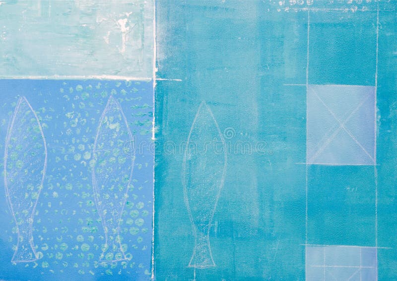 Blue fish collage stock illustration. Illustration of texture - 4286107