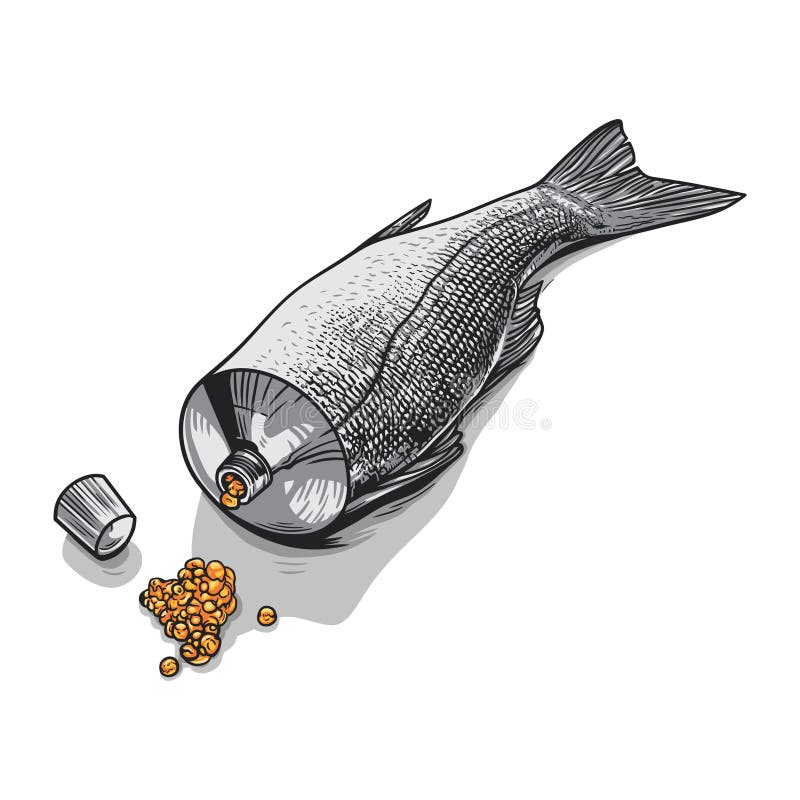 Fish As a Tube of Paste, with Fish Eggs Being Squeezed Out Stock ...